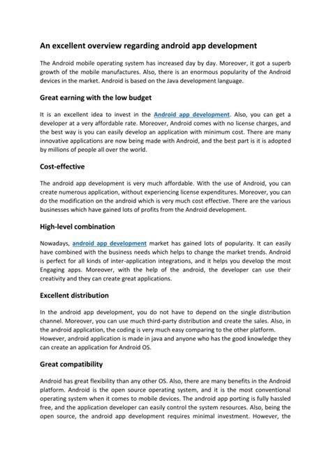Ppt The Importance Of Ai In Android App Development Powerpoint