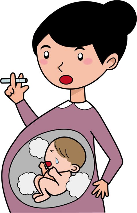 イラストポップのマナーやルールの素材 喫煙no07妊娠中にタバコを吸う女性のイラスト