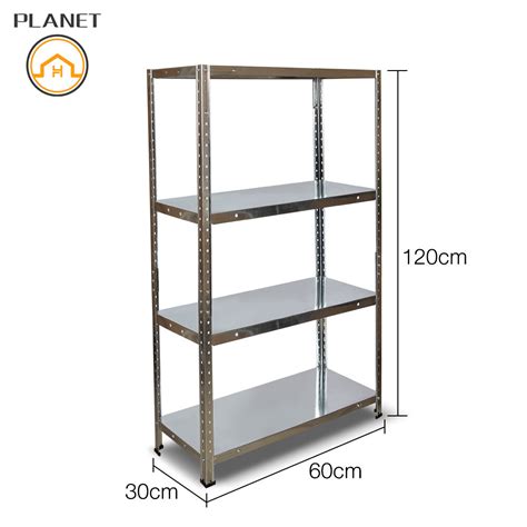 Planet Home ชั้นวางของสีเงินมีสไตล์ Warehouse Shelf 5ชั้น 4ชั้น ใช้ที่โกดัง ชั้นวางของเหล็ก ชั้น