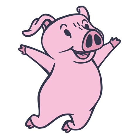 Design Png E Svg De Desenho De Porco Pulando Para Camisetas