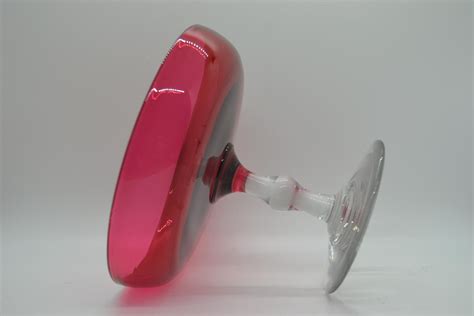 Vintage Ruby Red Glass Pedestal Dish Compote Candy Dish Etsy