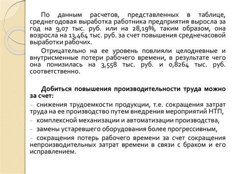 Анализ персонала заработной платы и производительности труда на