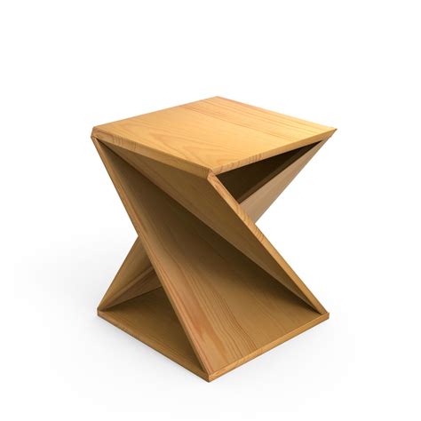 Twisted Geometry End Table Natural Rainforest Italy