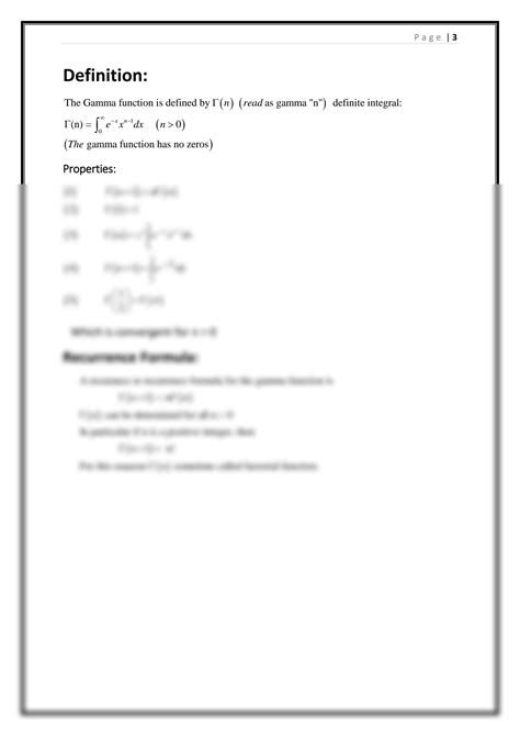 solution full gamma function with properties and solved examples and