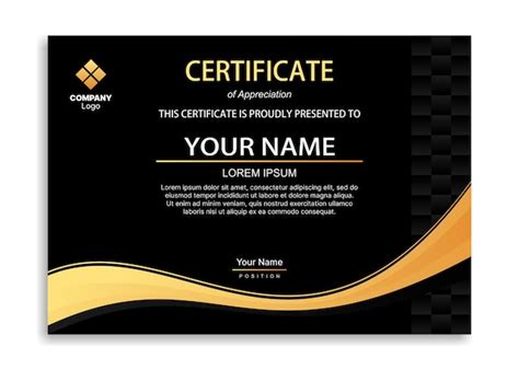 Modelo De Certificado De Luxo Prêmio Ouro Vetor Premium