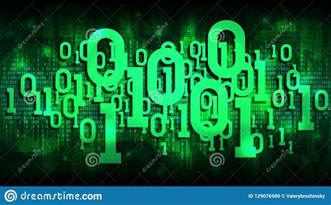 Matrix Green Background With Binary Code Shadow Digital Code In Abstract Futuristic Cyberspace