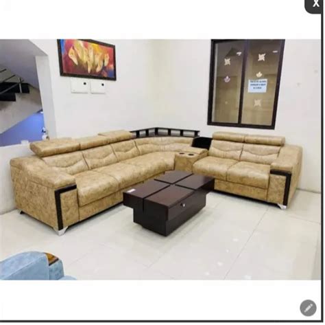 Seater Leather L Shape Sofa Set Without Lounger At Best Price In