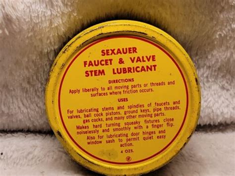 Vintage Sexauer Tin Faucet And Valve Stem Lubricant Ebay