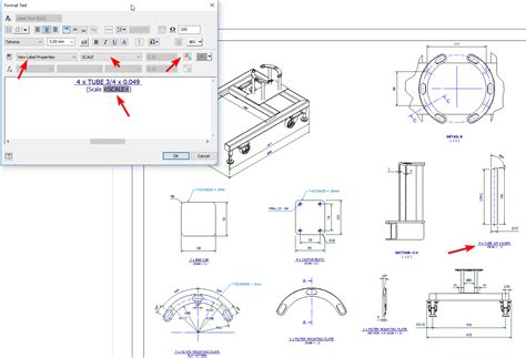 Multiple Parts Drawing View Labels With Various Scale Setup