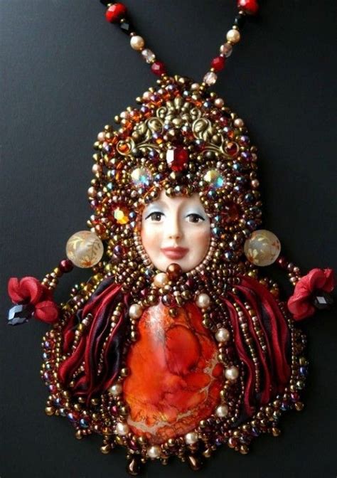 Группа Bead Embroidery Jewelry Bead Embroidered Pendant Beaded
