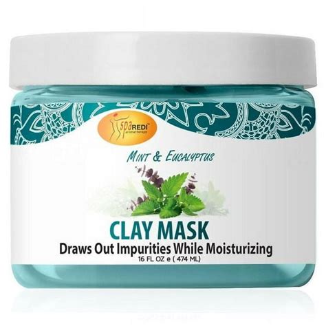 Spa Redi Clay Mask Mint And Eucalyptus 16 Oz Pedicure And Body