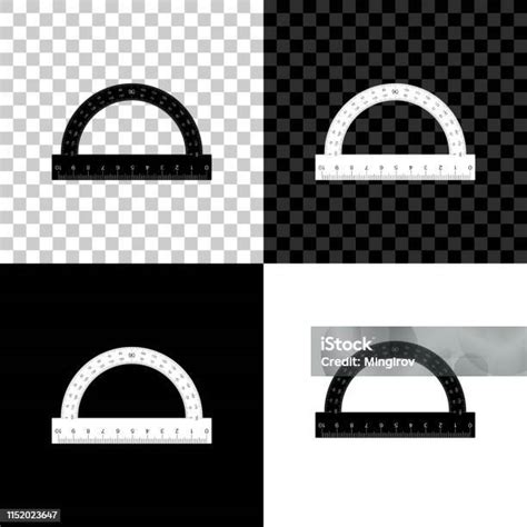 측정 각도 아이콘 검은 색 흰색과 투명 한 배경에 고립 된 각도기 그리드 기울기 각도 측정기 측정 도구 기하학적 기호입니다 벡터