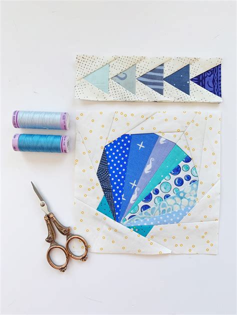 Seashell Pattern Clamshell Quilt Block Pattern Foundation Paper
