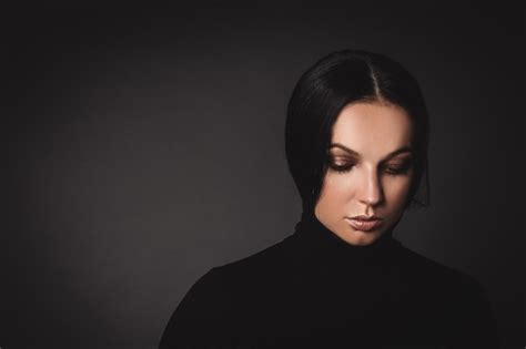 Premium Photo Portrait Of A Beautiful Sad Woman