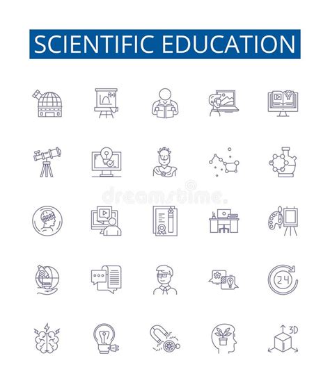 Scientific Education Line Icons Signs Set Design Collection Of Scientific Education Knowledge