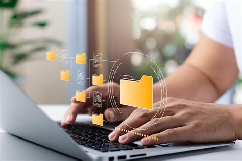 Premium Photo Document Management System Concept Business Man Holding Folder And Document Icon