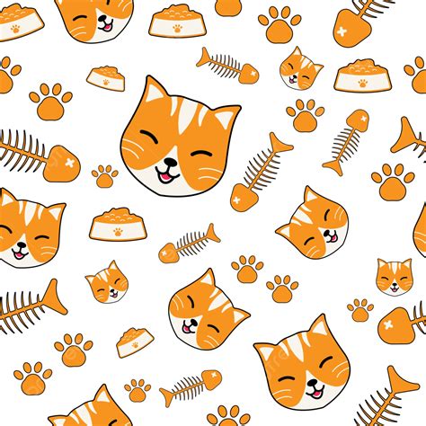 Cat Pattern Vector Cartoon Design Cat Clipart Cartoon Clipart