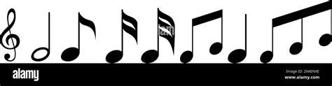 Musical Notes Set Music Notes Icons Collection Musical Note Treble