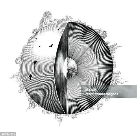 태양 손 그리기 빈티지 스타일 흑백 클립 아트 흰색 배경에 고립 태양 그림의 구성 요소 판화 제작물에 대한 스톡 벡터 아트 및 기타 이미지 판화 제작물 태양 하늘