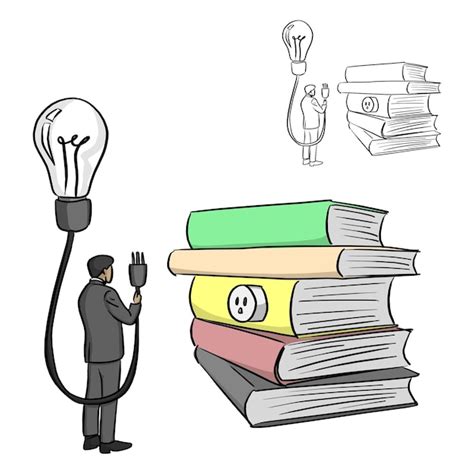 Premium Vector Source Of Idea From Books Vector Illustration Sketch Doodle Hand Drawn With