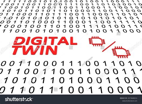 Digital Twin Concept Binary Code 3d Stock Illustration 2273648211