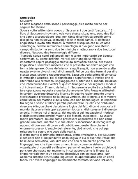 Semiotica Corso Unimore 20182019 Appunti Di Semiotica Docsity