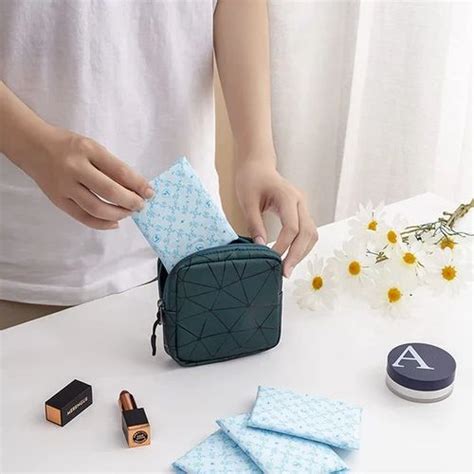 Polyester Pad Pouch Sanitary Napkin Storage Bag For Personal Zipper At Rs In New Delhi