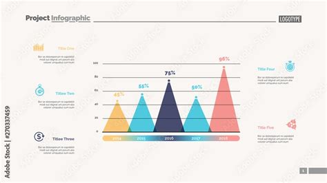 Five Columns Bar Chart Business Data Comparison Diagram Design