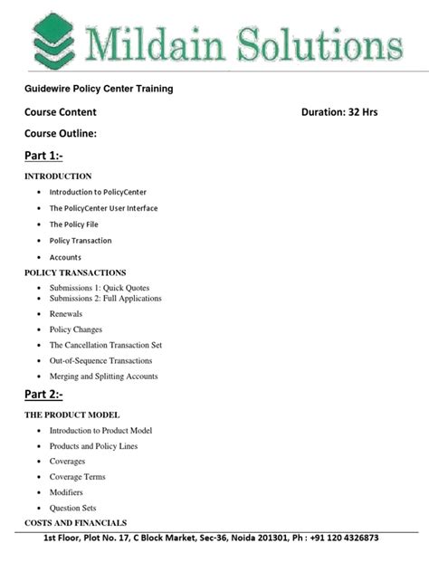Guidewire Policy Center Pdf Business