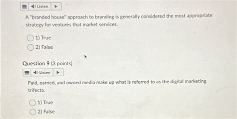 Solved ListenA Branded House Approach To Branding Is Chegg