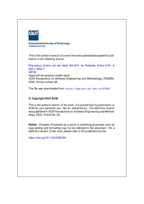 Pdf Impact Driven Process Model Repair