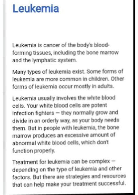 SOLUTION Leukemia Symptoms And Types Studypool