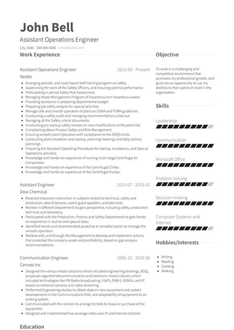 Assistant Engineer Resume Samples And Templates Visualcv