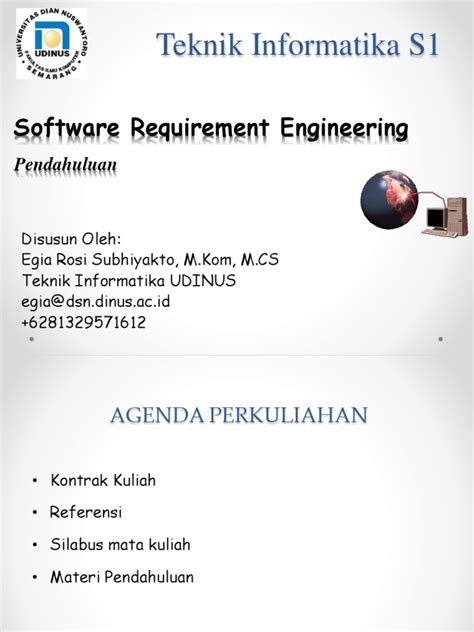 Pendahuluan Software Requirement Engineering Teknik Informatika S1