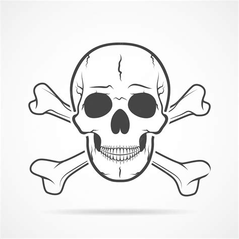 Premium Vector Human Skull And Crossbones Isolated On Light