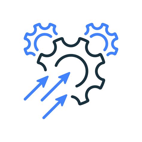 icono de línea de crecimiento de eficiencia operación y producción el