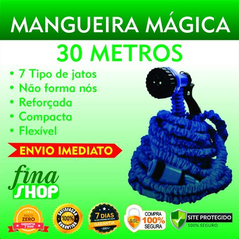 Mangueira Mágica Original Flexível E Retrátil Com 30 Metros Elástica