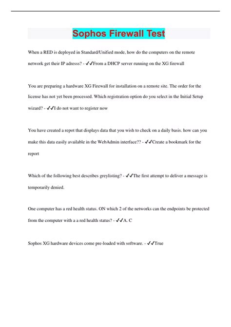 Sophos Firewall Test Sophos Firewall Stuvia Us