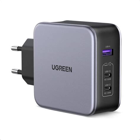 Ugreen Nexode 140w Usb C Laddare Pd 31 Usb C Strömadapter Gan 3 Portars Charger Kompatibel Med