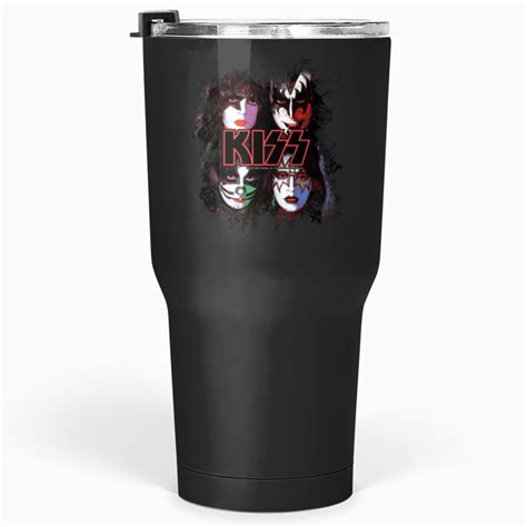 Kiss1 ® The Band All Members Faces Brush Effect Tumblers 30 Oz Sold