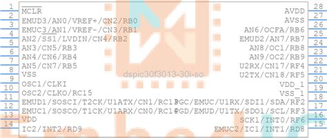 dspic30f3013 30i so microchip 16bit mcu embedic