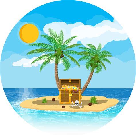 Pirates Treasure Island With Chest 35774835 Png