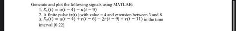 Solved Generate And Plot The Following Signals Using Matlab