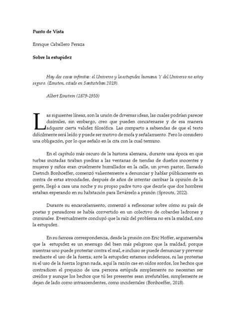 Punto De Vista Sobre La Estupidez 23 04 22 Pdf Erich Fromm