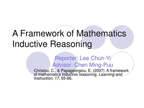 Ppt A Framework Of Mathematics Inductive Reasoning Powerpoint Presentation Id6755788