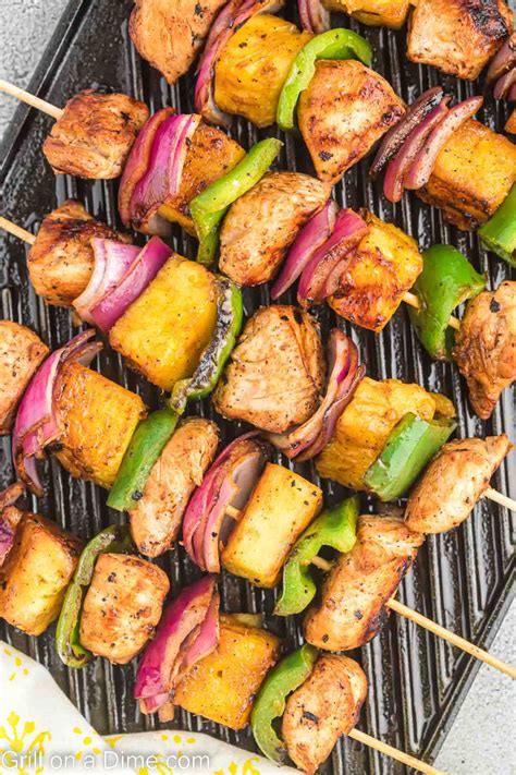 Grilled Hawaiian Chicken Kabobs Recipe Grillonadime
