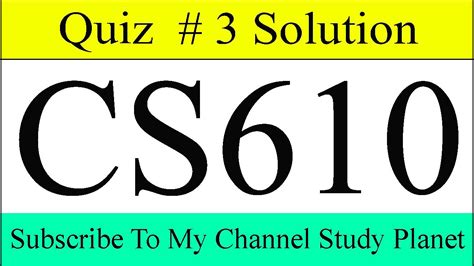 CS Quiz Solution Spring Study Planet YouTube