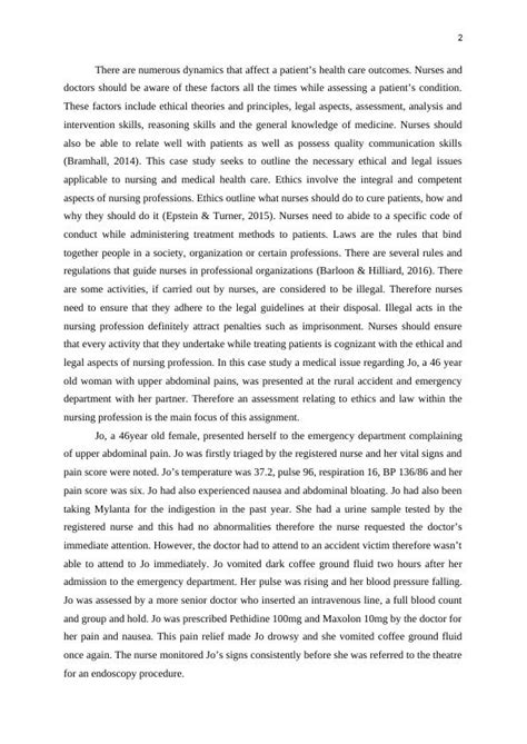 Medical Healthcare Ethics And Law Jos Case Study Analysis