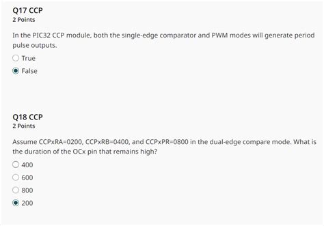 Solved In The PIC CCP Module Both The Single Edge Chegg