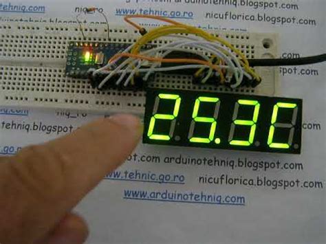 Arduino TehNiq 4 Digit 7 Segment Led Display Thermometer Using 1N4148 Diode